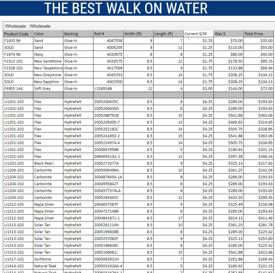 Specials_List | Corinthian Marine